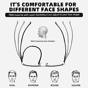 LADEESSE 3-Pack Reading Glasses Blue Light Blocking, TR90 Reading Glasses for Women Men Anti Glare Filter Lightweight Eyeglasses (3-Pack Black, 2.5)