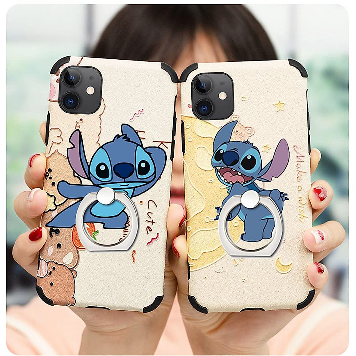 ZOSTLAND 3Pack Naughty Funny Blue Alien ET Handstand Alien Phone Ring Universal 360°Adjustable Phone Case Finger Grip Stand Holder Desk Stent Mount Car Compatible with iPhone15 14 13 12 MAX Plus iPad