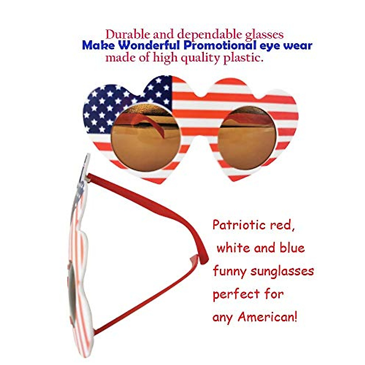 TD.IVES12 Pack American Flag Glasses USA Patriotic Party Sunglasses Masks Cool Shaped Plastic Eyewear for Party Props