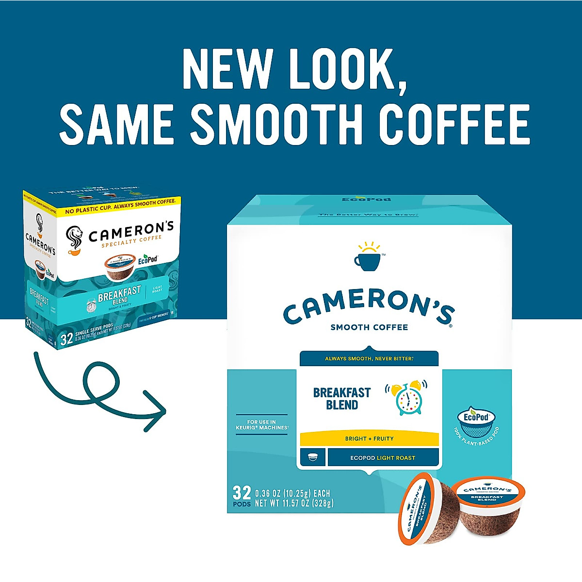 Cameron's Coffee Single Serve Pods, Breakfast Blend, 32 Count (Pack of 1)