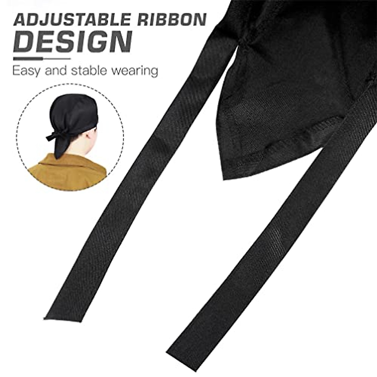 UPKOCH 6 Pcs Chef Hat Adjustable Cooking Cap: Unisex Chef Hats Kitchen Cooking Hat Breathable Skull Caps Service Hat for Men Women (Black)