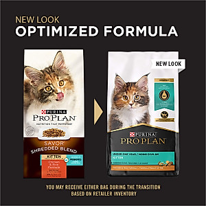 Purina Pro Plan With Probiotics, High Protein Dry Kitten Food, Shredded Blend Chicken & Rice Formula - 12 lb. Bag