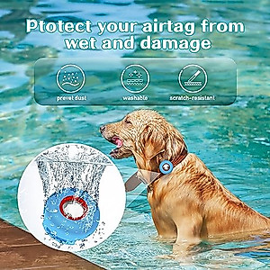 BOOOMU Airtag Dog Cat Collar Holder,Silicone Protecive Case for Air Tag,Practical for Cat and Dog Collar with a Width of 0.6-1.4Inches.(Blue)