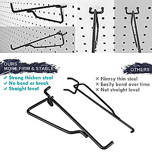 2 Pack Wooden Shallow Shelves, 16.5" x 6" Pegboard Shelf, 1/4 inch Peg Board Organizer Accessories, Display and Storage Shelving Rack for Garage Workbench Art Craft Room Office Hobby Space Workshop