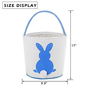 4 Packs Empty Easter Baskets for Kids Bulk Canvas Basket Personalized Bunny Bags Buckets Eggs Hunt Party Supplies, Pink, Blue,green and Purple