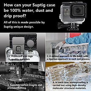 Suptig Case Housing Waterproof Case for Gopro Hero 7 Black Gopro Hero 5 Gopro Hero 6 Gopro Hero 2018 Action Camera Waterproof 147ft(45Meters)