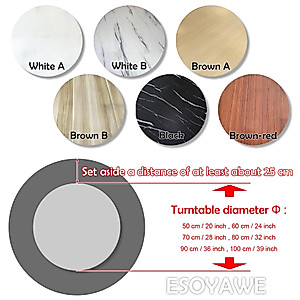 Lazy Susan Turntable For Dining Table, 20" 24" 28" 32" 36" 39" Wood Serving Tray With 360° Smooth Rotation Swivel Base, Easy To Share Food Rotating Serving Plate Round