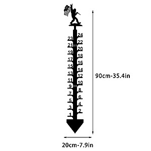 24 Inch Snow Gauge Outdoor, Meter Snow Hand Made Snow-Fall Measuring Gauge, Snow Meter Ruler with Number, Decorative Snow Rain Depth Measuring Metal Stake for Outdoor Garden Yard (Chimpanzees)