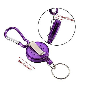 Alomejor 3Pcs Reel Key Chain Fly Fishing Retractable Reel Chain Key Holder Split Ring Steel Cord Reel()