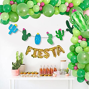 Cactus Fiesta Balloon Garland Kit, Mexican Final Fiesta Balloon Arch with Pink Green Magenta Balloons Cactus Foil Balloon for Cactus Birthday Party, Fiesta Bachelorette Party, Cactus Baby Shower