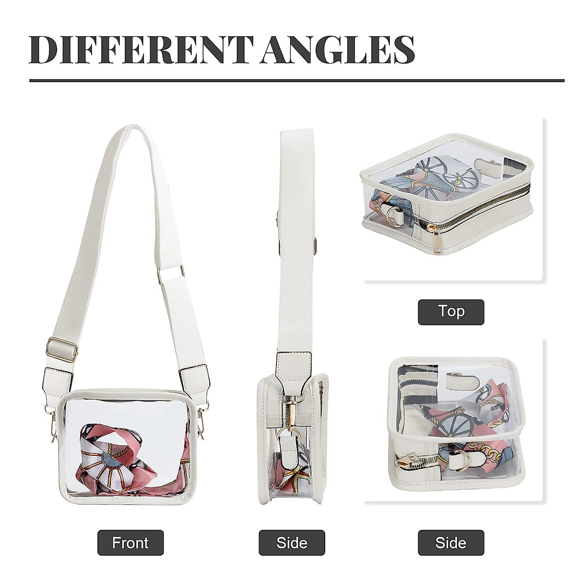 Oweisong Clear Bag for Stadium Events Women Stadium Approved Crossbody Bag Clear Purse Concert Sport Shoulder Handbag