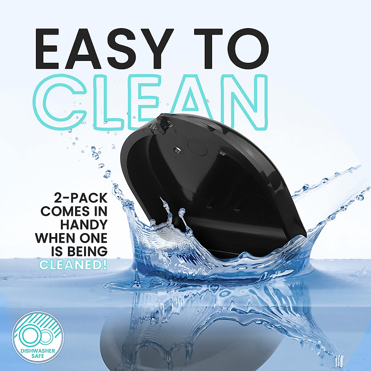 FRESH KNIGHT Retainer Case (2 Pack). Retainer Case with Vent Holes. Perfect for Denture, Mouth Guard, Aligner. (Black)