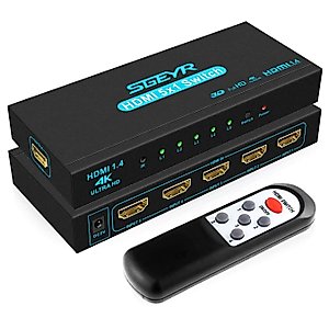 HDMI 1.4v Switch 5 in 1 Out +HDMI 2.0 Bi-Directional Switch 2 in 1 Out hdmi Splitter 1 in 2 Out Black(Only one Monitor Will Display at a time)