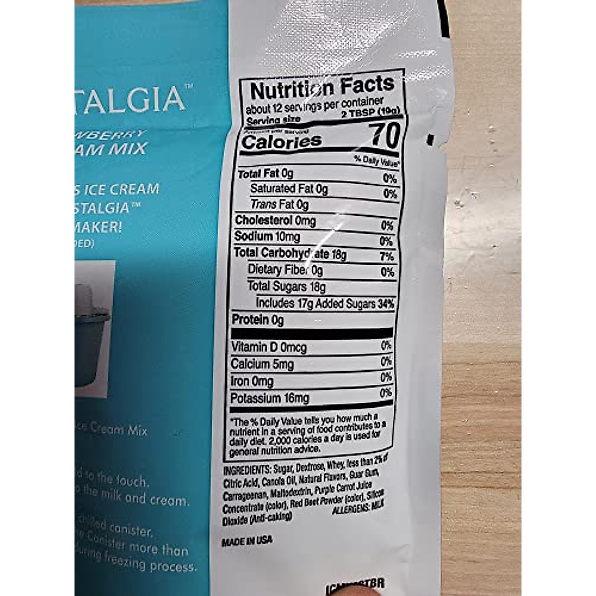 NOSTALGIA STRAWBERRY ICE CREAM MIX