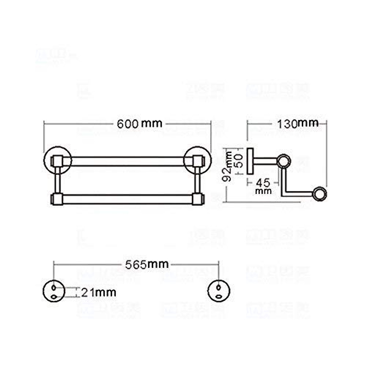 OMOONS Towel Rail Bathroom Towel Rail Gold Plated Bath Stand