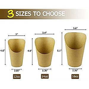 CAMKYDE 50 Pcs French Fries Holder, 12oz Disposable Paper French Fry Cups Charcuterie Cups for all Occasions (12oz)
