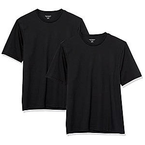 Amazon Essentials Men's Short-Sleeve Crewneck T-Shirt, Pack of 2, Black, XX-Large