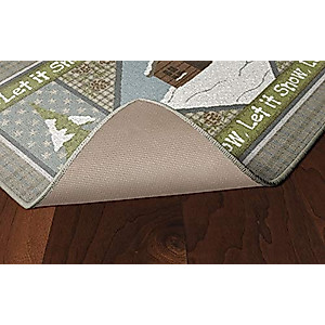 Brumlow MILLS Snow Cabin Washable Let It Snow Print Indoor or Outdoor Holiday Rug for Living or Dining Room Mat, Bedroom Carpet and Kitchen Runner Rug, 30" x 46", Neutral