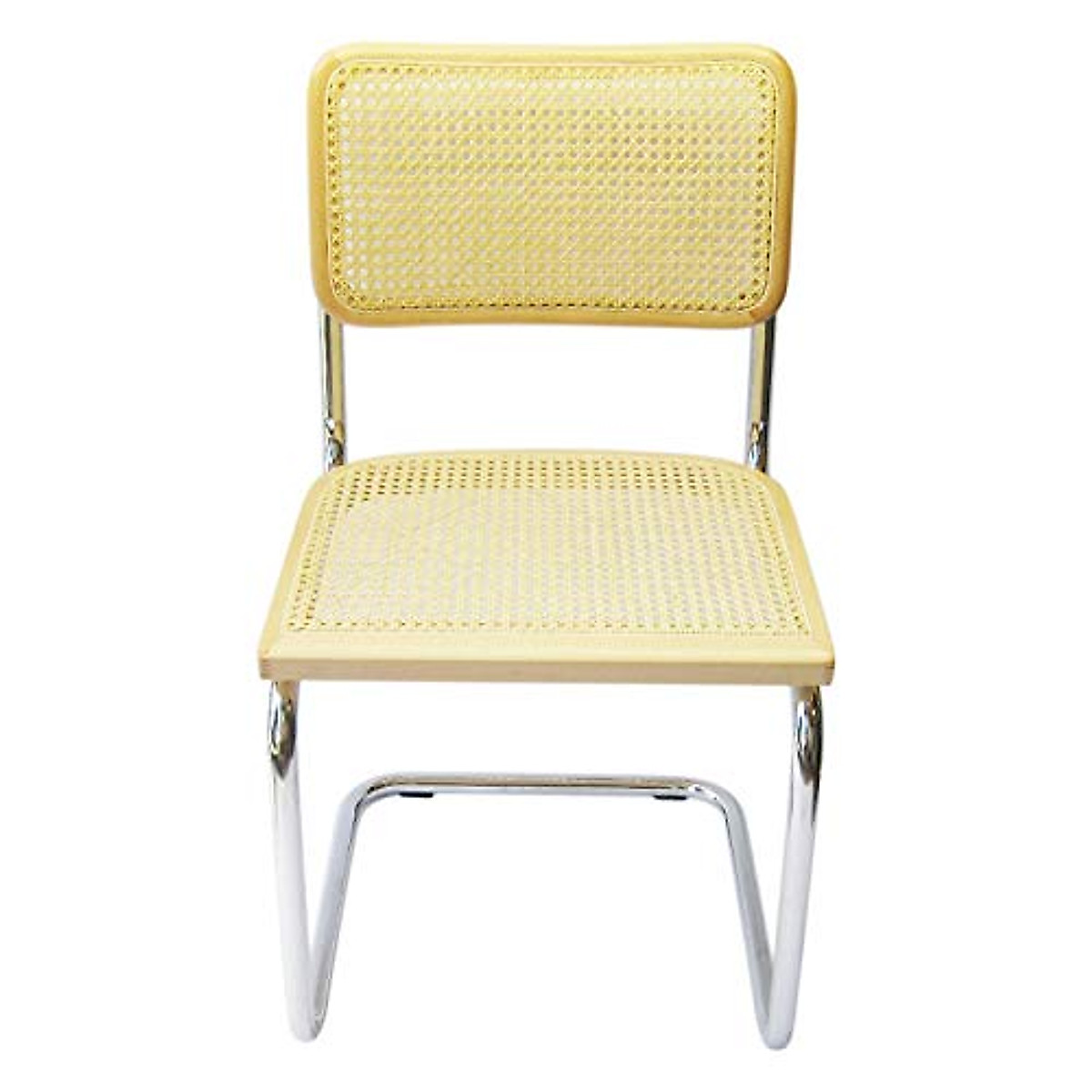 Marcel Breuer Cesca Cane Chrome Side Chair in Natural