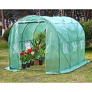 Greenhouse Walk-in Green House Greenhouse Kit with Observation Windows for Outdoor Plants Growing,Green Houses for Outside (L10'xW7'xH7')