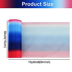 RIBBOOO Rainbow Tulle Rolls 6 Inch x 10yd Snow Powder Gradient Shimmer Spool Ribbon for Table Chair Sash Bow Pet Tutu Skirt Sewing Crafting Fabric Wedding Party Birthday Centerpieces Bouquet Decor