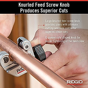 RIDGID 40617 Model 101 Close Quarters Tubing Cutter with 1/4"-1-1/8" Cutting Capacity, Silver