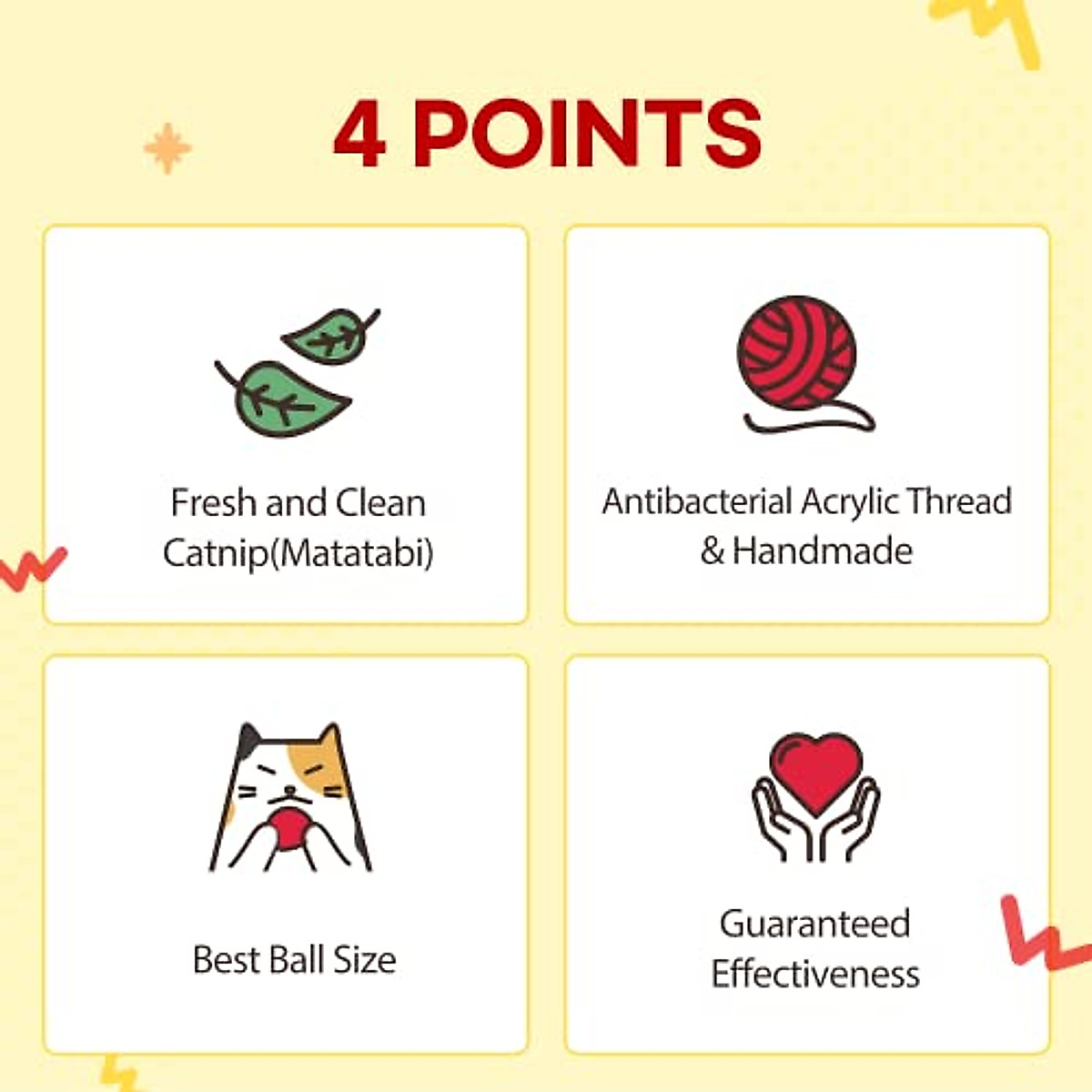 JAYU PET Red Cat Ball - Catnip Inside Cat Toy, Handmade Silvervine Ball Toys for Indoor Cats, Interactive Matatabi Cat Ball Toy, Cat Kitten Toys, Cat Balls (2.7 inch)