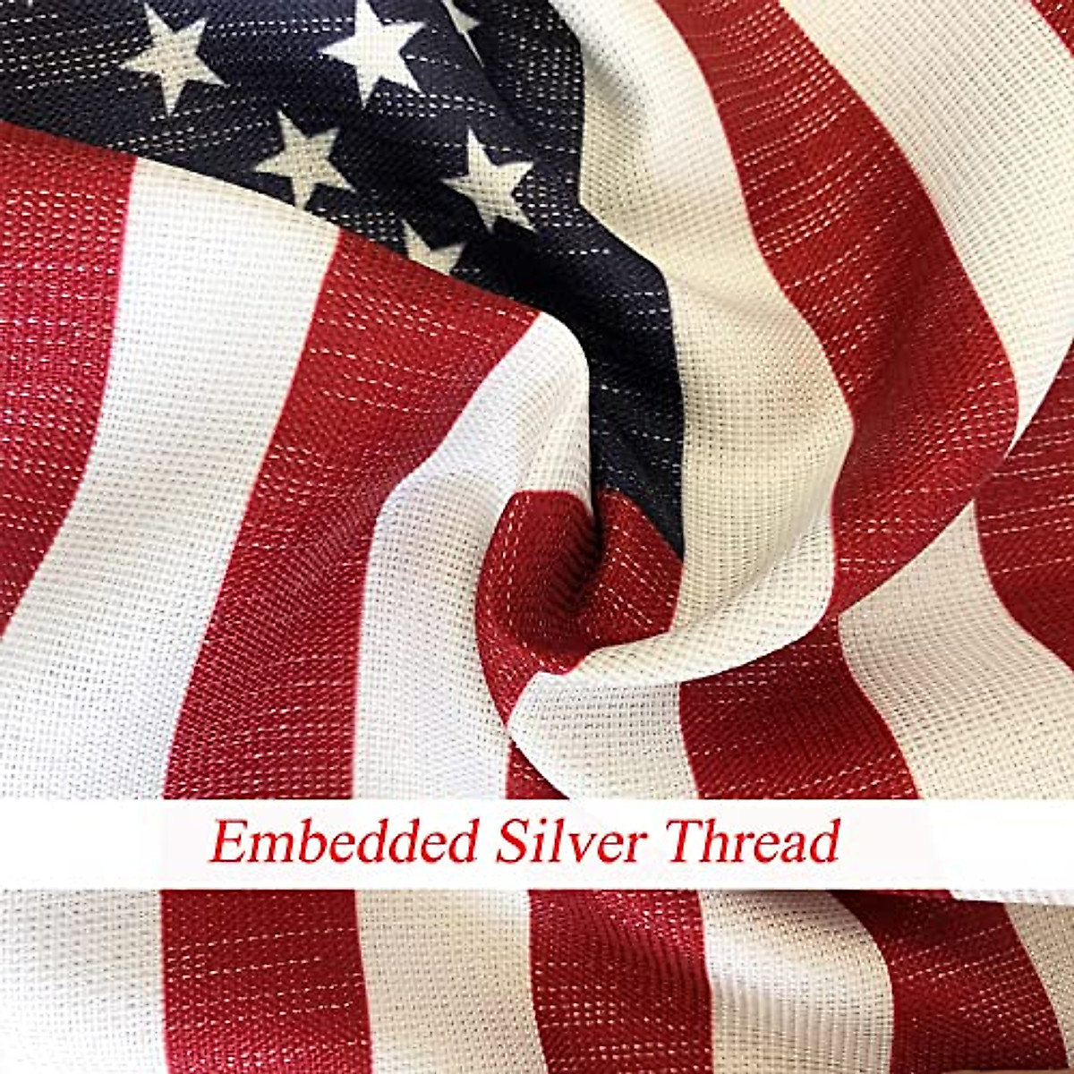 Flagolden American USA Garden Flag 12x18 Inch Made in USA - Double Sided Silver Silk Fabric Banner Patriotic Decor Yard Flags for All Seasons-Small US Flag for Outdoor or Indoor Lawn Patio