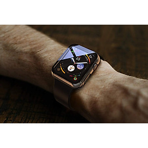 Misxi 2 Pack Hard PC Case with Tempered Glass Screen Protector Compatible with Apple Watch Series 4 Series 5 Series 6 SE 44mm, Scratch Resistant Overall Protective Cover for iWatch, Clear