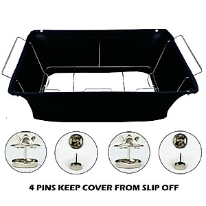 Flame Retardant Chafer Stand Cover Reusable, Spandex Chafing Dish Wind Shielding Guard for Indoor & Outdoor Events, Catering, Buffet, Party Food Warmer (Black, 2 Pack)