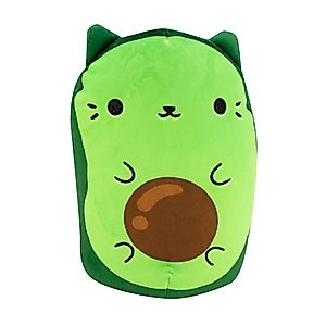 Cats vs Pickles - Jumbo - AvoCatO - 8" Super Soft and Squishy Bean-Filled Weighted Stuffed Animals - Great for Kids, Boys, & Girls - Collect as Desk Pets, Fidget Toys, or Sensory Toys. (V1066)