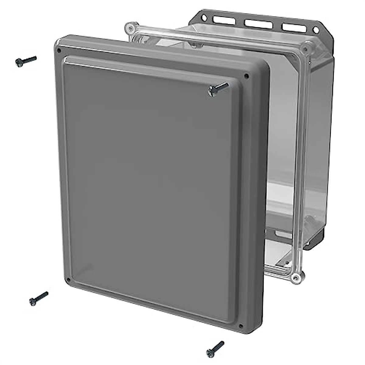 Serpac I342S,TGBC (5.46 x 10.23 x 11.75 in) Polycarbonate IP67 Waterproof UL 508A Plastic Project Junction Box Enclosure with Gray Top Screw Entry Cover and Clear Bottom