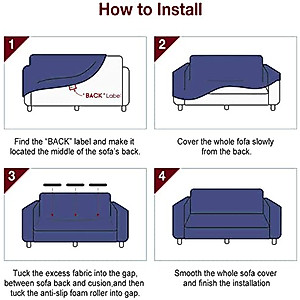 IMYOGI High Stretch Sofa Covers Super Stretch Couch Cover 1 2 3 4 Seater Thick Velvet-Plush Sofa Slipcover Non Slip Washable L-Shaped Sofa Protector with Elastic Bottom -Navy Blue-4 Seater 235-300cm