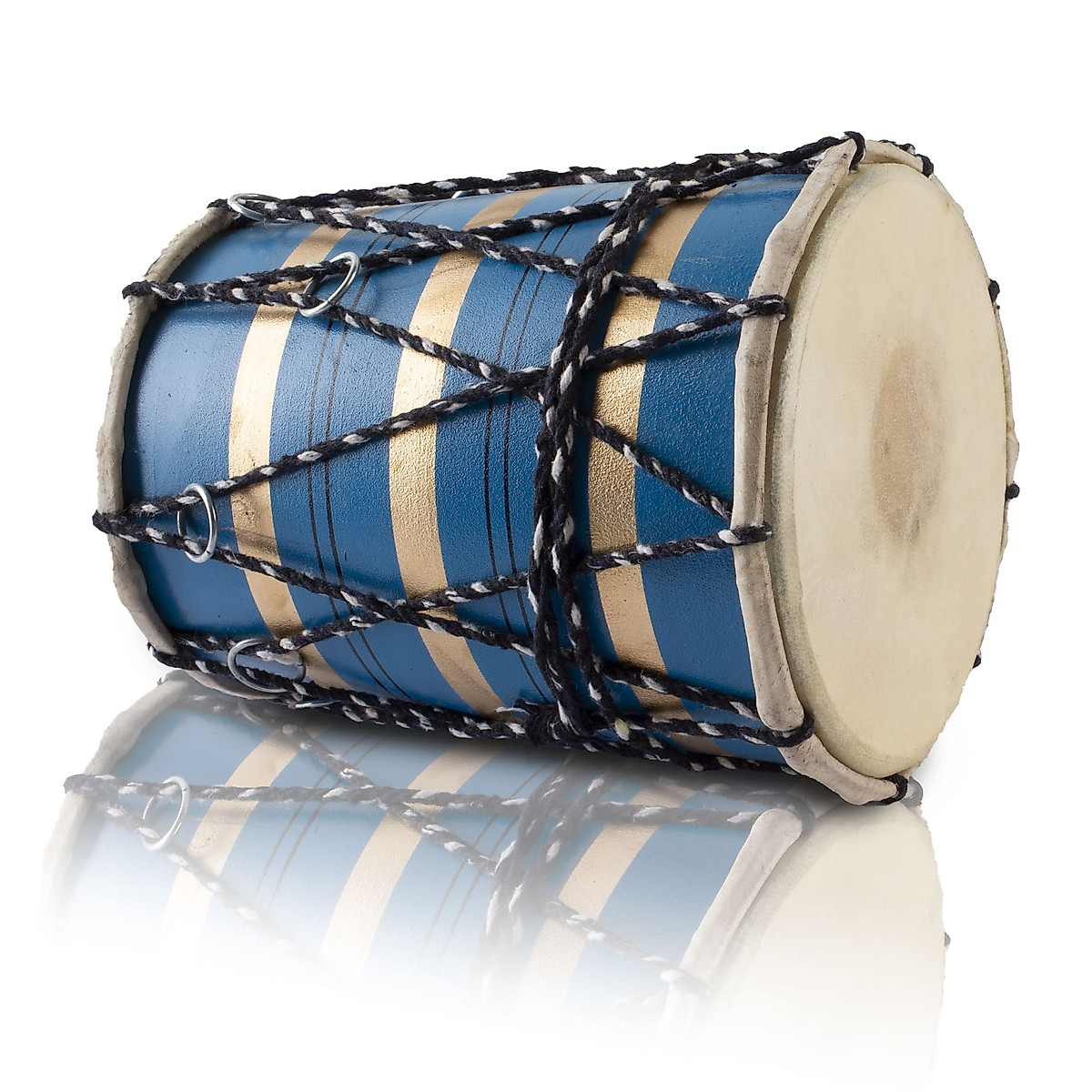 Handmade Wooden & Leather Classical Indian Folk Tabla Drum Set Hand Percussion Drums World Musical Instruments Punjabi Dhol Dholak Dholki 8 x 6 Inches Fun Birthday Housewarming Gift Ideas