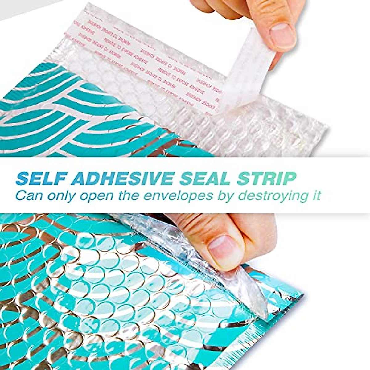 PACKAPRO #0 7x10 Inch Ripple Wave- Teal Poly Bubble Mailer Self Seal Padded Shpping Envelopes Pack of 25 for Jewelry Makeup Supplies