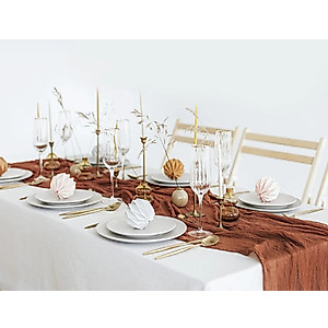 12 Pack Terracotta Cheesecloth Table Runner 10ft Boho Gauze Cheese Cloth Table Runner Rustic Sheer Runner 120 inch Long for Christmas Wedding Bridal Baby Shower Birthday Table Decorations