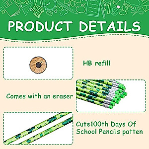 Marspark St Patricks Pencils 7.5 Inch Wood Pencils Saint Patricks Day Pencils with Erasers Shamrock Pencils Green Party Pencil St Patricks Day Decorations Treats Pencils for Kids (48 Pieces)