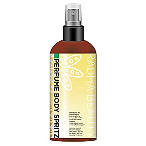 Radha Beauty Perfume Body Spritz, 8 oz. - Essential Oil Blend Fragrance Mist Spray for Face, Body, Rooms, Linens (Lemon Sugar)