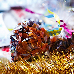 shanqian Clear Cellophane Wrap Roll (31.5 in x 200 ft), Cellophane Roll Clear Wrap Cellophane Bags, Clear Wrapping Paper to Wrap Gift Baskets Cellophane Basket Wrap Gift Wrap