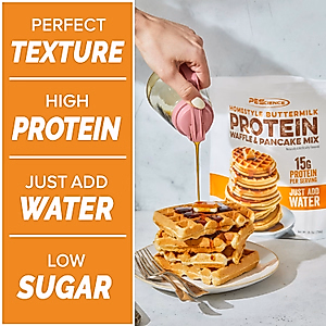 PEScience Buttermilk Protein Pancake & Waffle Mix, Just Add Water, 12 Servings
