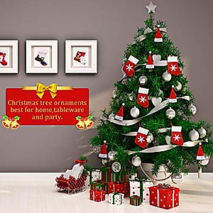 40 Pieces Christmas Santa Hats Silverware Holders Tableware Holders Santa Claus Flatware Holder Christmas Socks Decorations Dinner Table Decorations Party Supplies