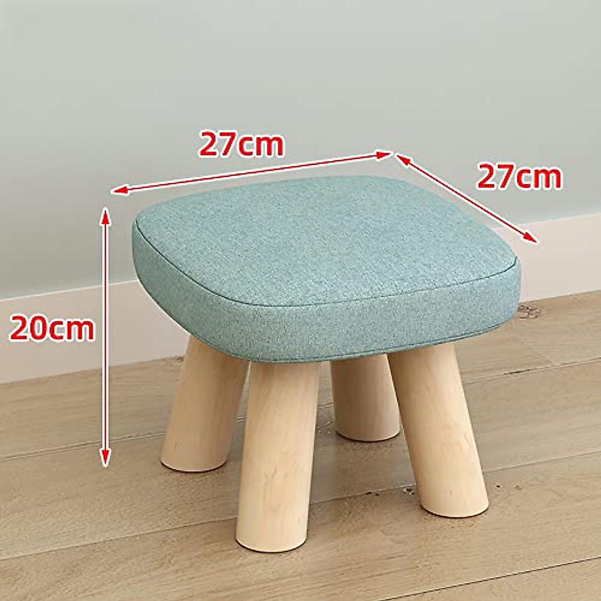 JZSMY Solid Wood Stool Home Square Low Stool Cute Children's Sofa Stool Chair Fashion Cartoon Creative Small Stool for Kids and Adult, Changing Stool Solid Wood Coffee Table Stool, Bear 330lb
