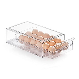 Ettori Egg Container for Refrigerator and 4 Pack Can Organizer for Pantry