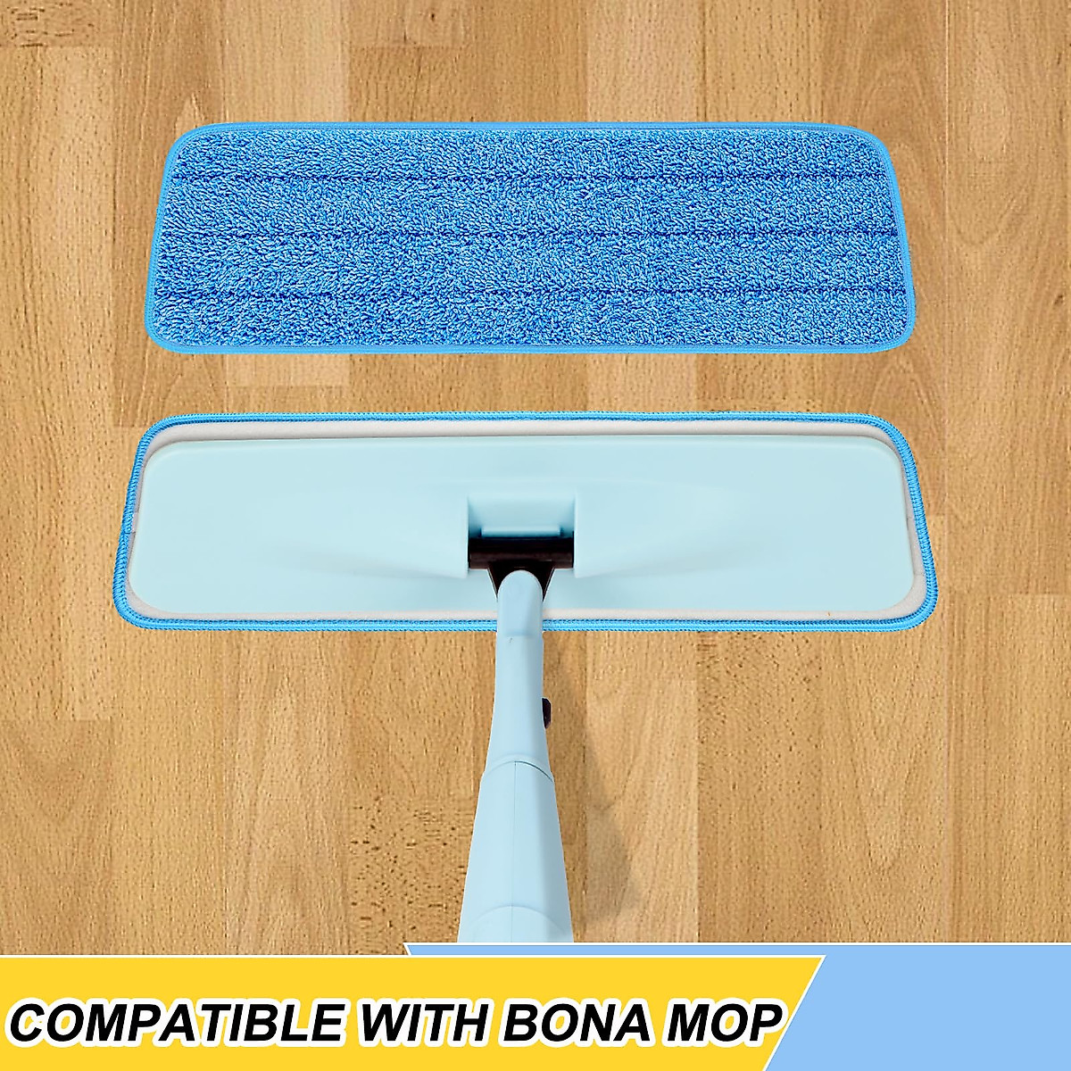 Microfiber Spray Mop Replacement Heads for Wet/Dry Mops Compatible with Bona Floor Care System (5 Pack)