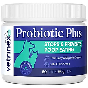 Vetrinex Labs Probiotic - Coprophagia Treatment for Dogs - Stop and Prevent Dog from Eating Poop - No Stool Eating, Deterrent and Prevention - Probiotics Powder for Cats, Dogs & Puppies