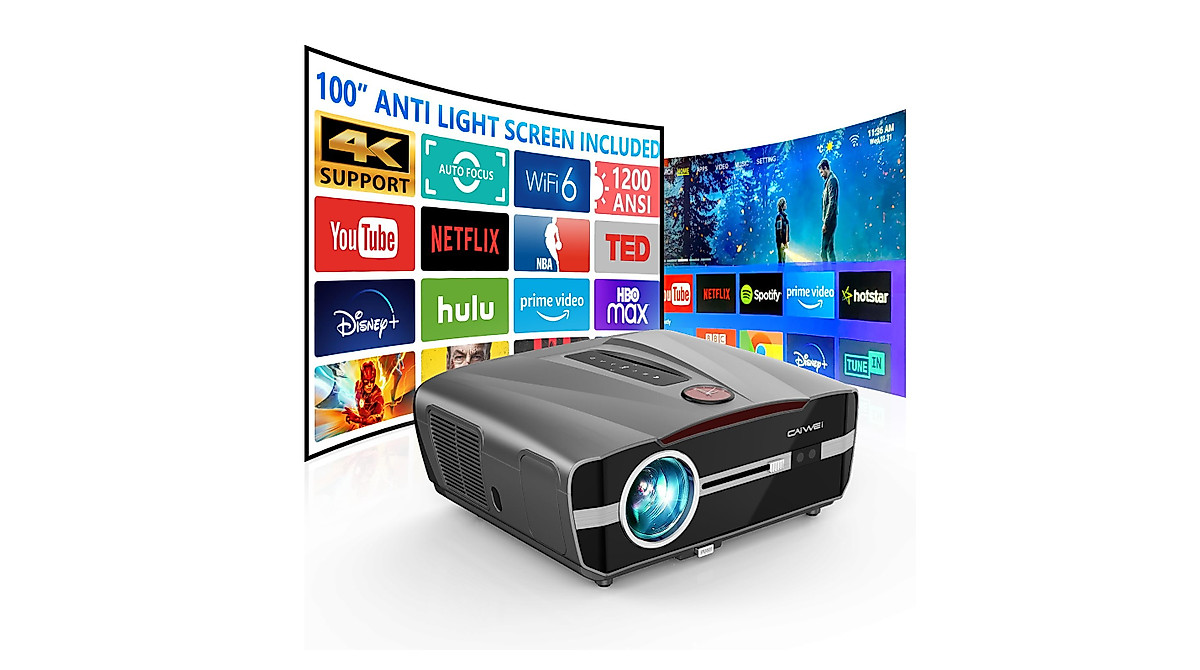 4K Smart Projector - Auto Focus & HDR with WiFi 6