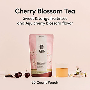 OSULLOC Cherry Blossom Tea (Floral, Sweet cherry scent) | Korean Premium Blended Tea Bag | Sweet Fruit Tea | 20 Count Tea Bags, 1.27oz