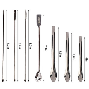 24 Pieces Stainless Steel Lab Spatula Micro Lab Scoop Stainless Steel Micro Spatula for Powders Gel Cap Filler