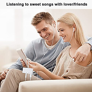 USB C to 3.5mm Headphone Audio Splitter, iPad Pro Aux Headphone Jack Splitter with PD 3.0 Fast Charging, TypeC to Dual Headphone Adapter Splitter for iPad Pro, Samsung Galaxy, Pixel