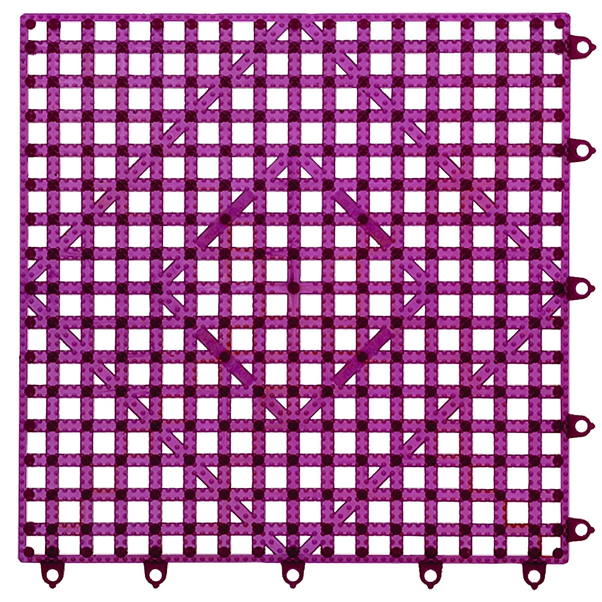 San Jamar VM5280 Versa-Mat Interlocking Bar Mat, 12" Length x 12" Width, Wine
